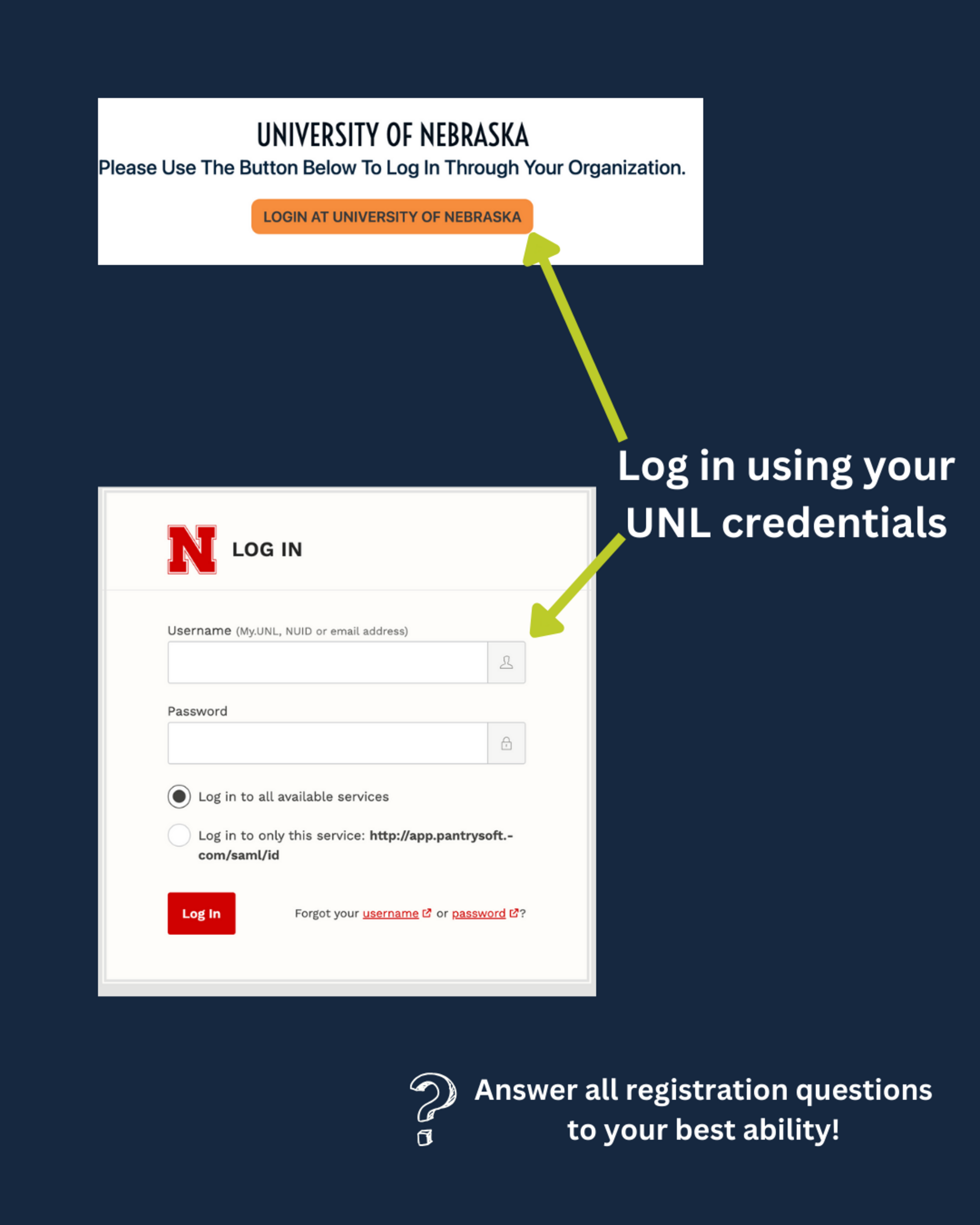 Setting up your account | Husker Pantry | Nebraska